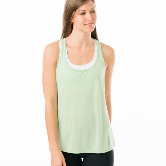 ZYIA | Tops | Zyia Light Green Twist Flow Tank | Poshmark